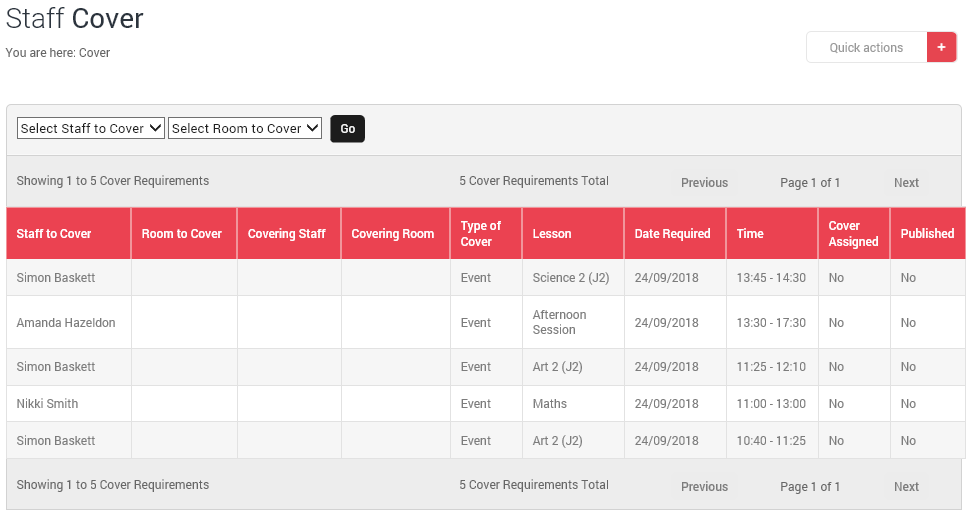 Adding Staff Cover – HUB Help
